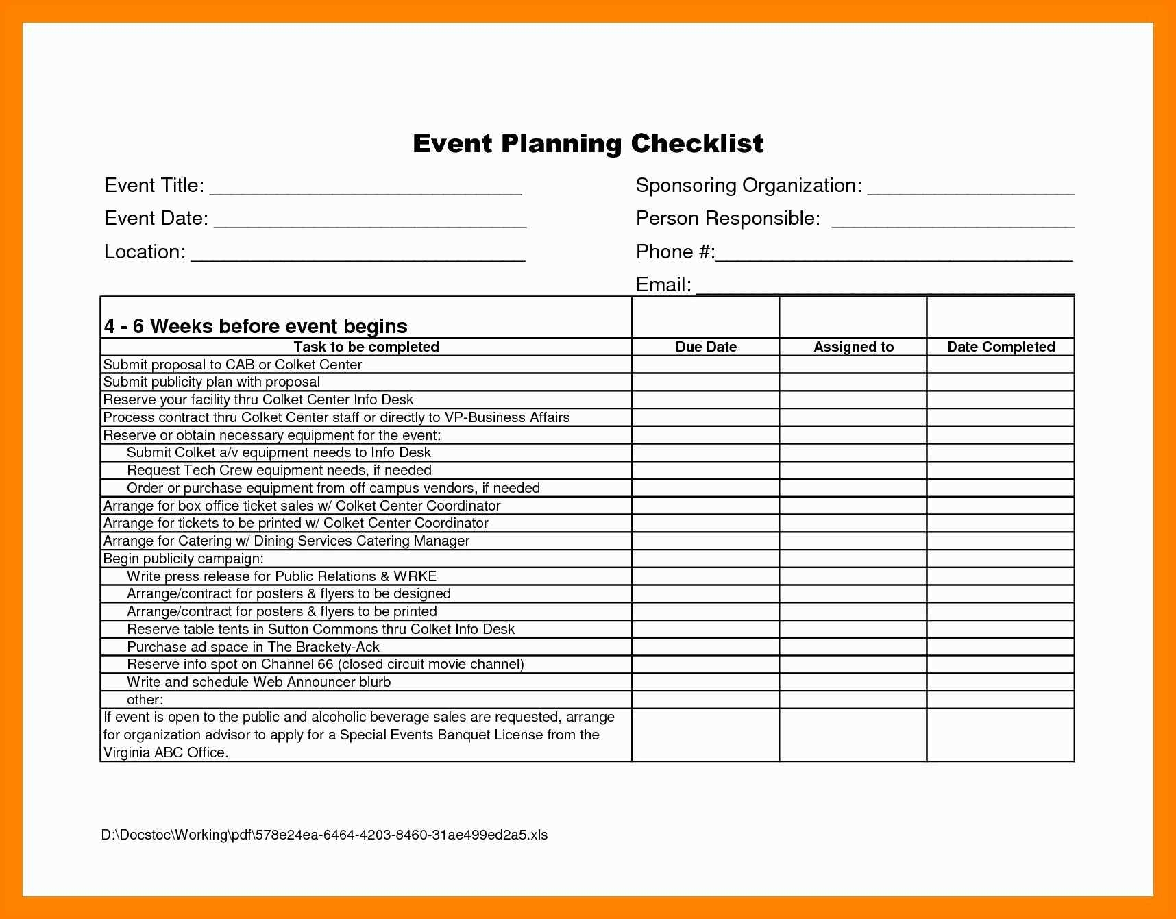 Event Rundown Template Excel Excel Templates