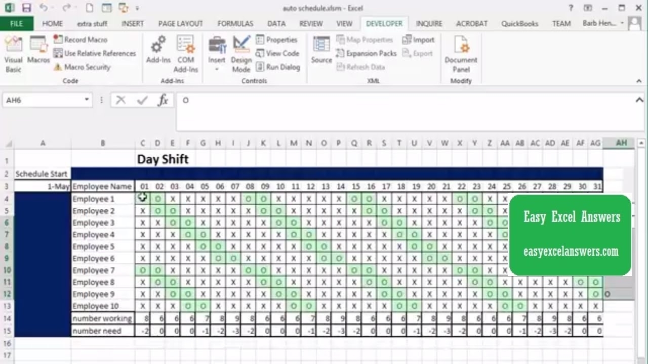 3 Day Shift Restaurant Template Sheets Excel