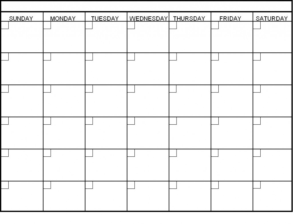 6 Week Blank Calendar Printable