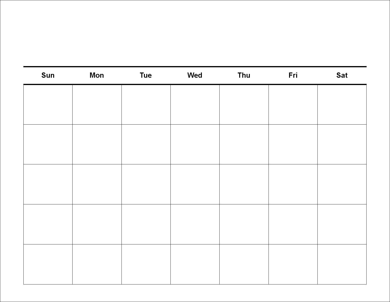 Fill In Calendar Template Printable