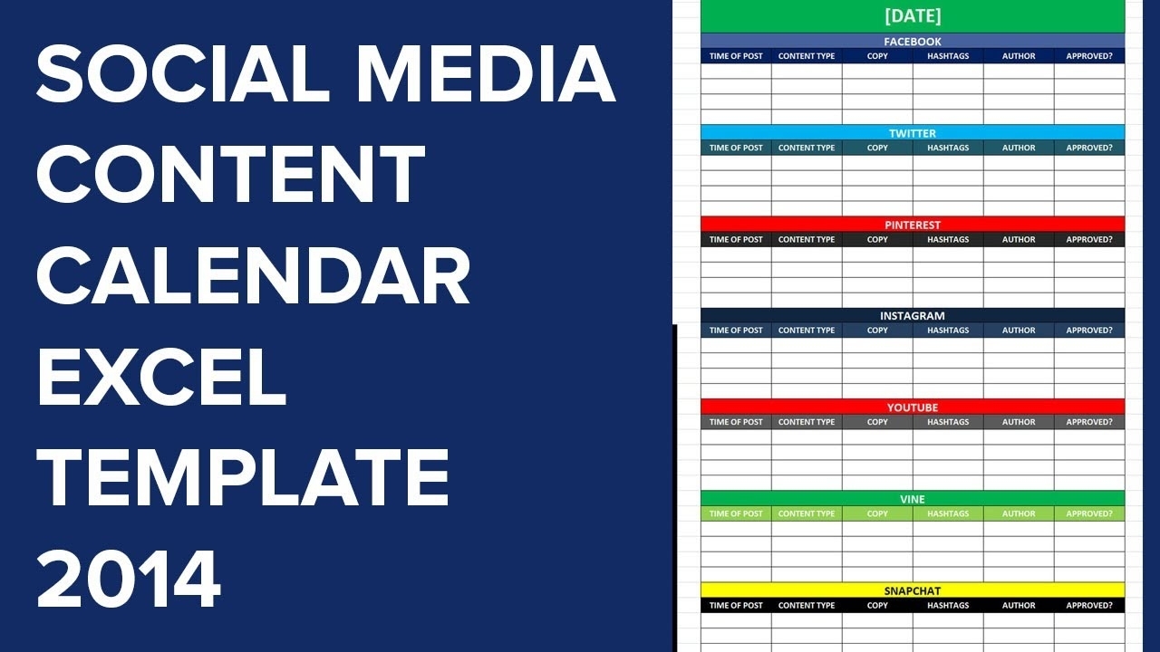 Social Media Content Calendar Excel Template Free