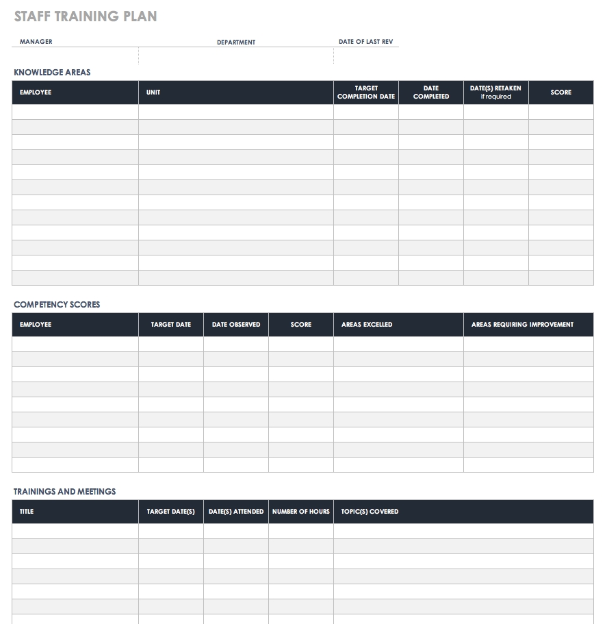 2 Week Induction Timetable Free Template