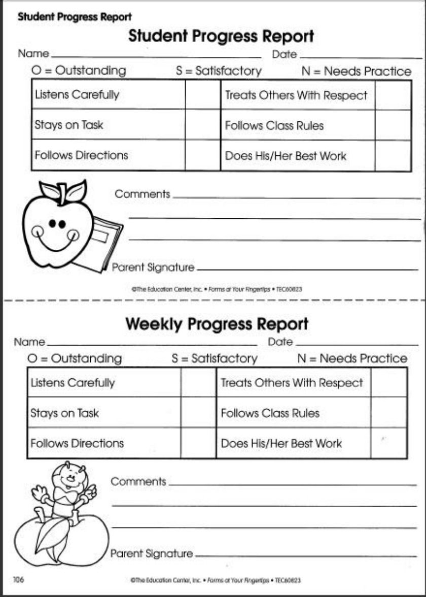 Free Printable Template Daily Report For Parents Free Printable Template Daily Report For Parents