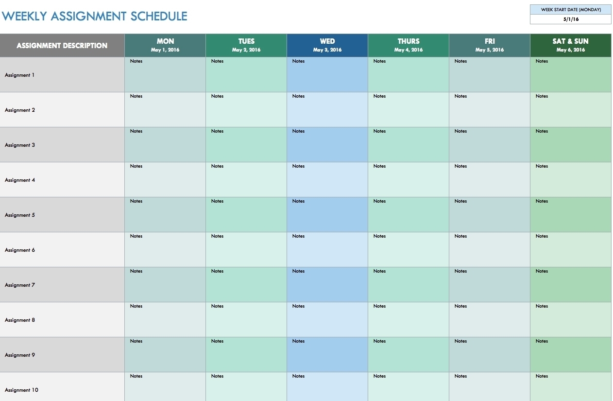 Planning Monthly Calendar Excel Spreadsheet 