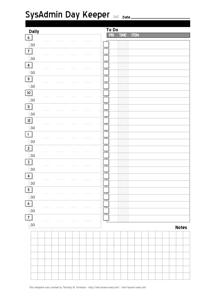 Calendar Day Planner Templates Free