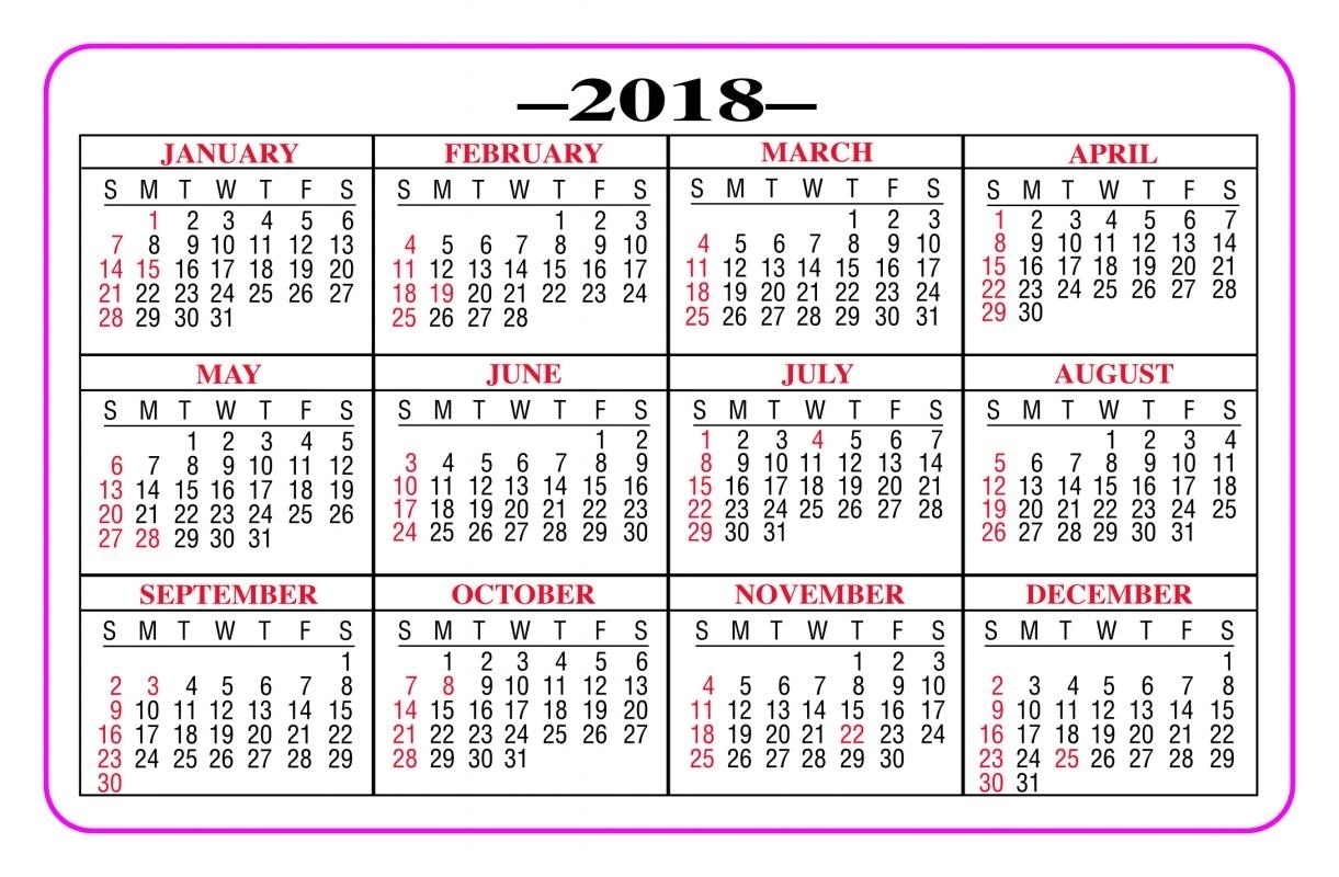 Free Printable Pocket Size Calendars
