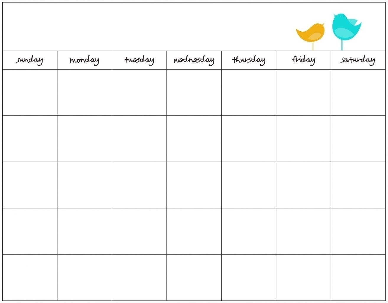 Printable Seven Day Calendar Print Out