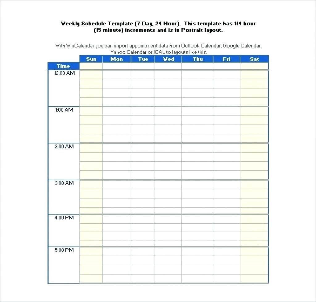 7 Day 15 Minute Schedule