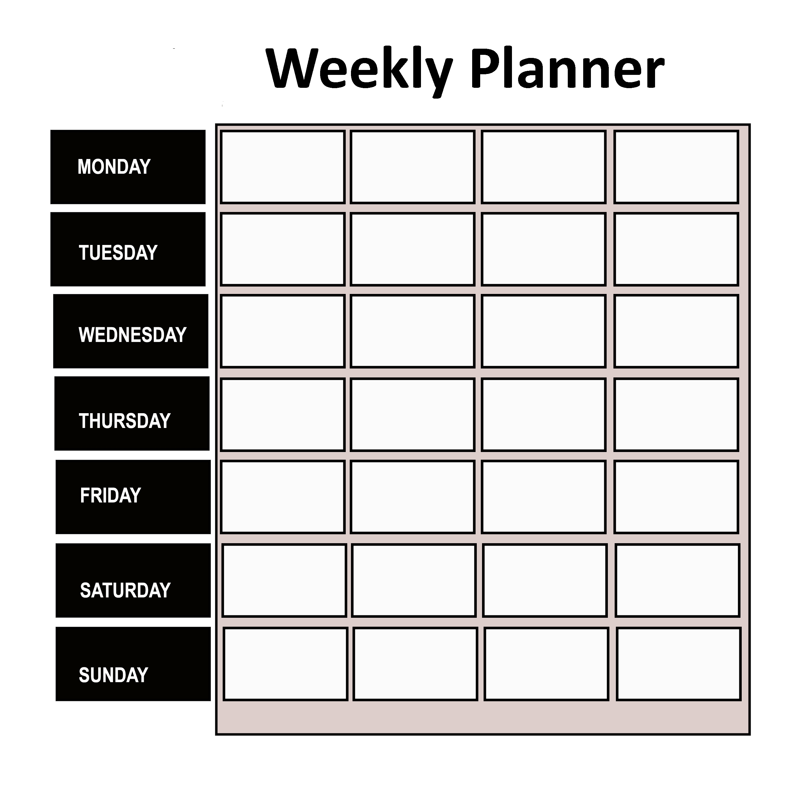 Pdf Free Monday Friday Weekly Planner