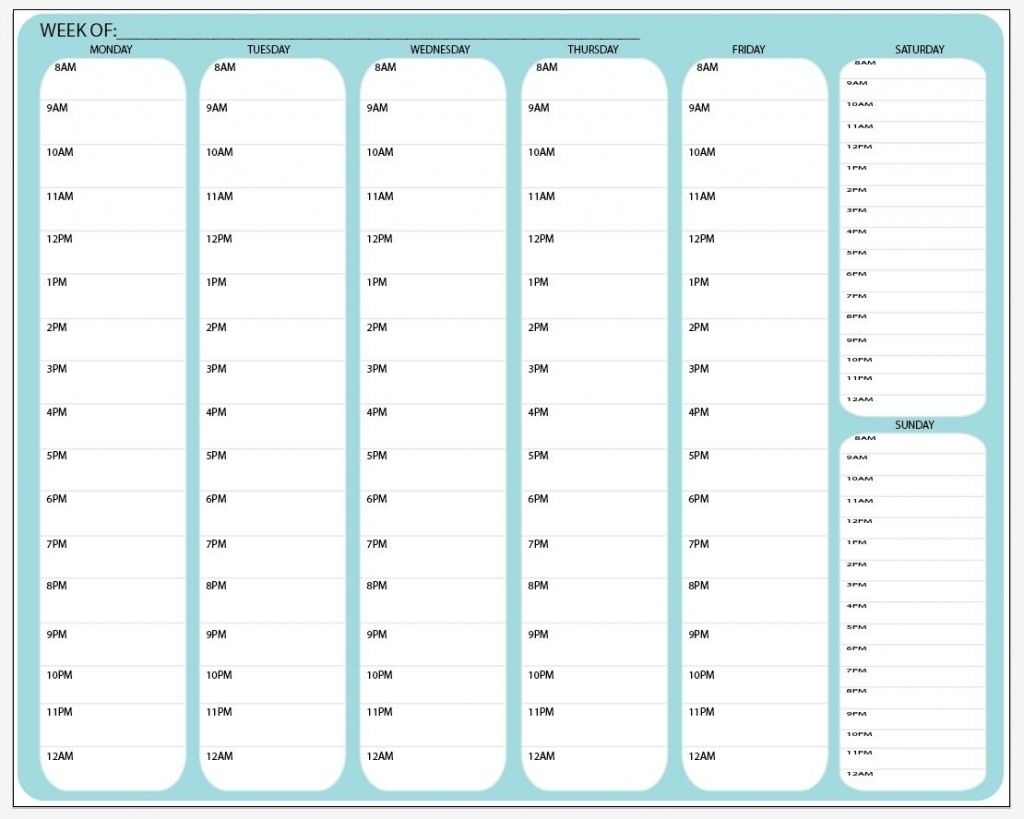 Weekly Planner In 15 Minute Slots