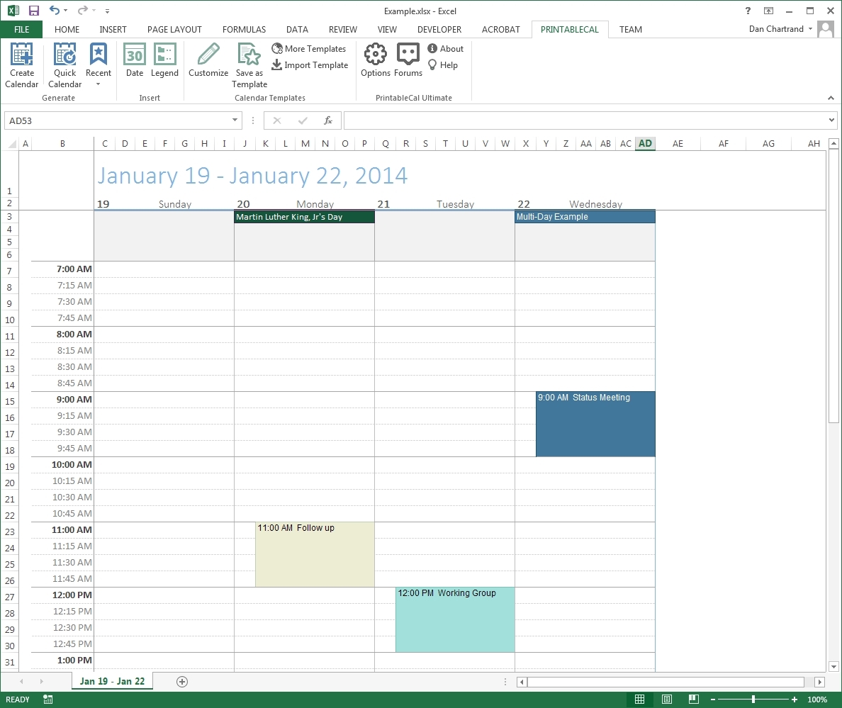 Time Slot Template Schedule Excel