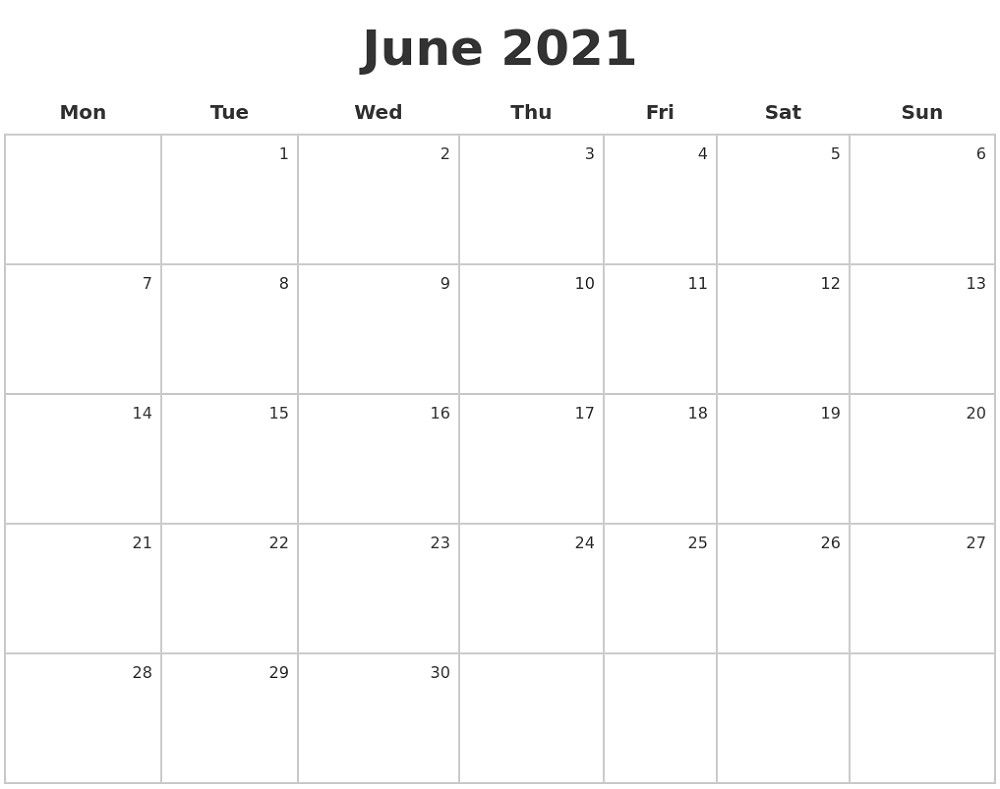Free Printable Calendar Monday To Sunday