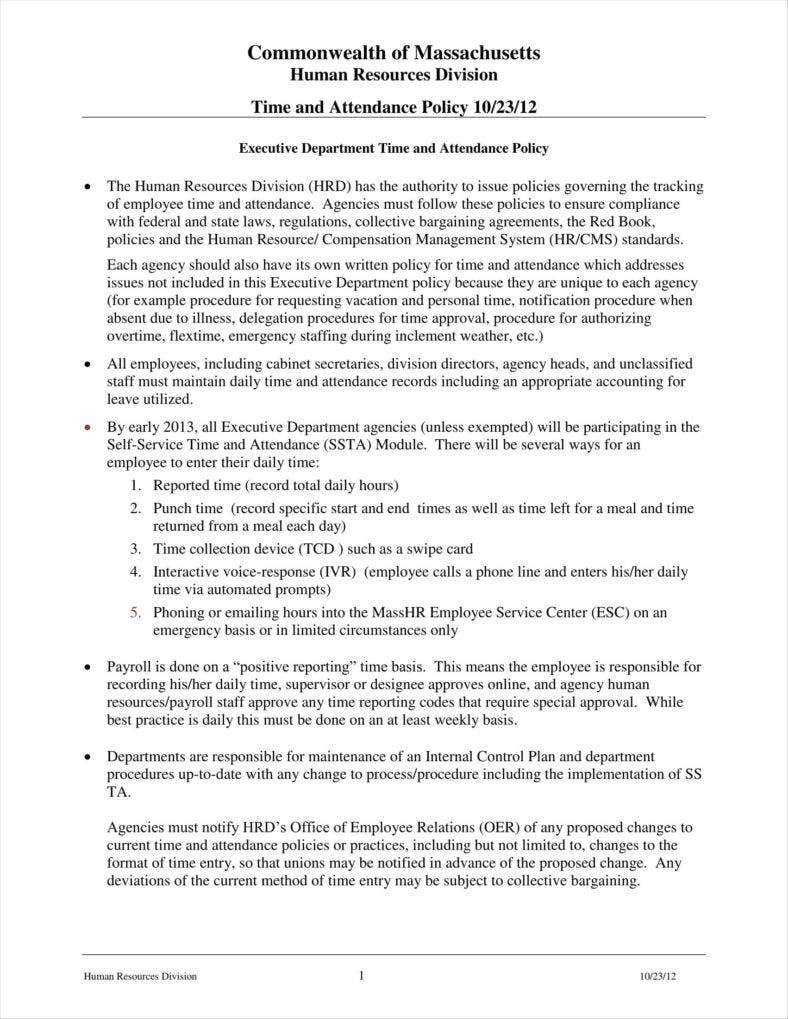Example Of Point System For Staff Example Of Point System For Staff