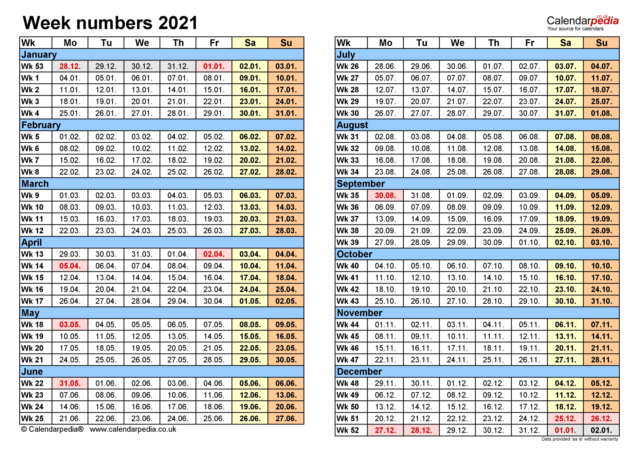 Excel Calendar With Week Number Excel Calendar With Week Number